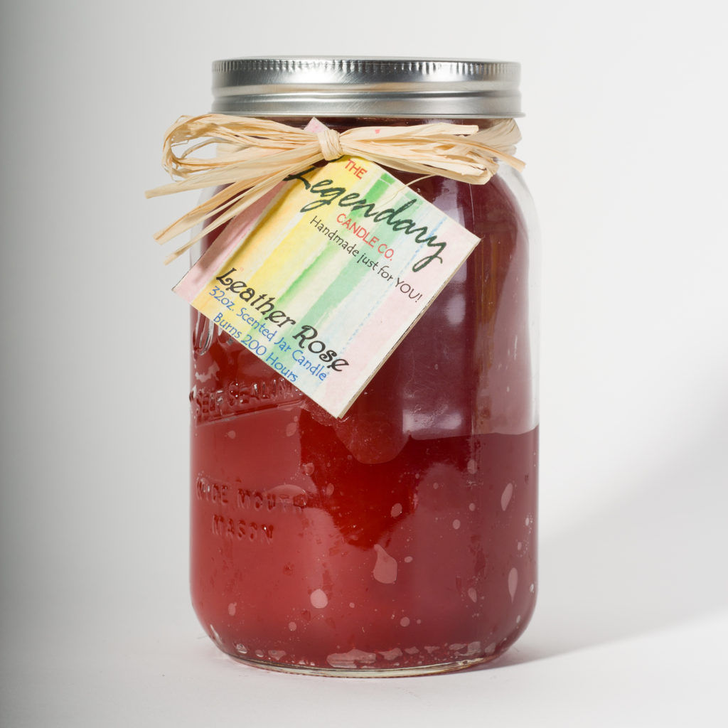 Leather Rose™ - 32 Ounce Mason Jar Scented Candle - The Legendary ...