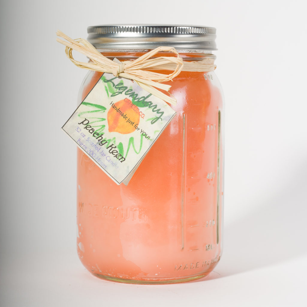 Peachy Keen™ - 32 Ounce Mason Jar Scented Candle - The Legendary Candle Co.