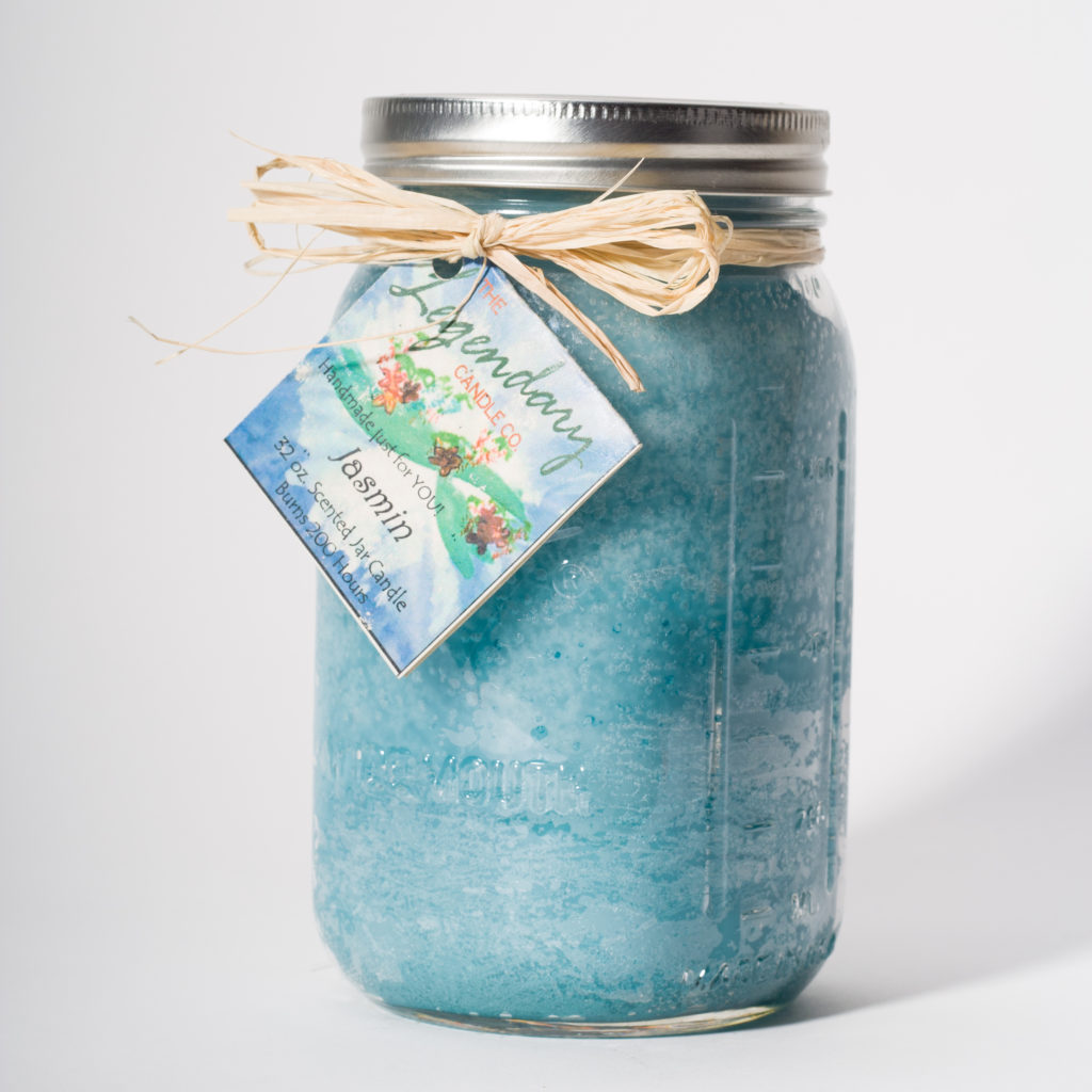Jasmin™- 24 Ounce Mason Jar Scented Candle - The Legendary Candle Co.