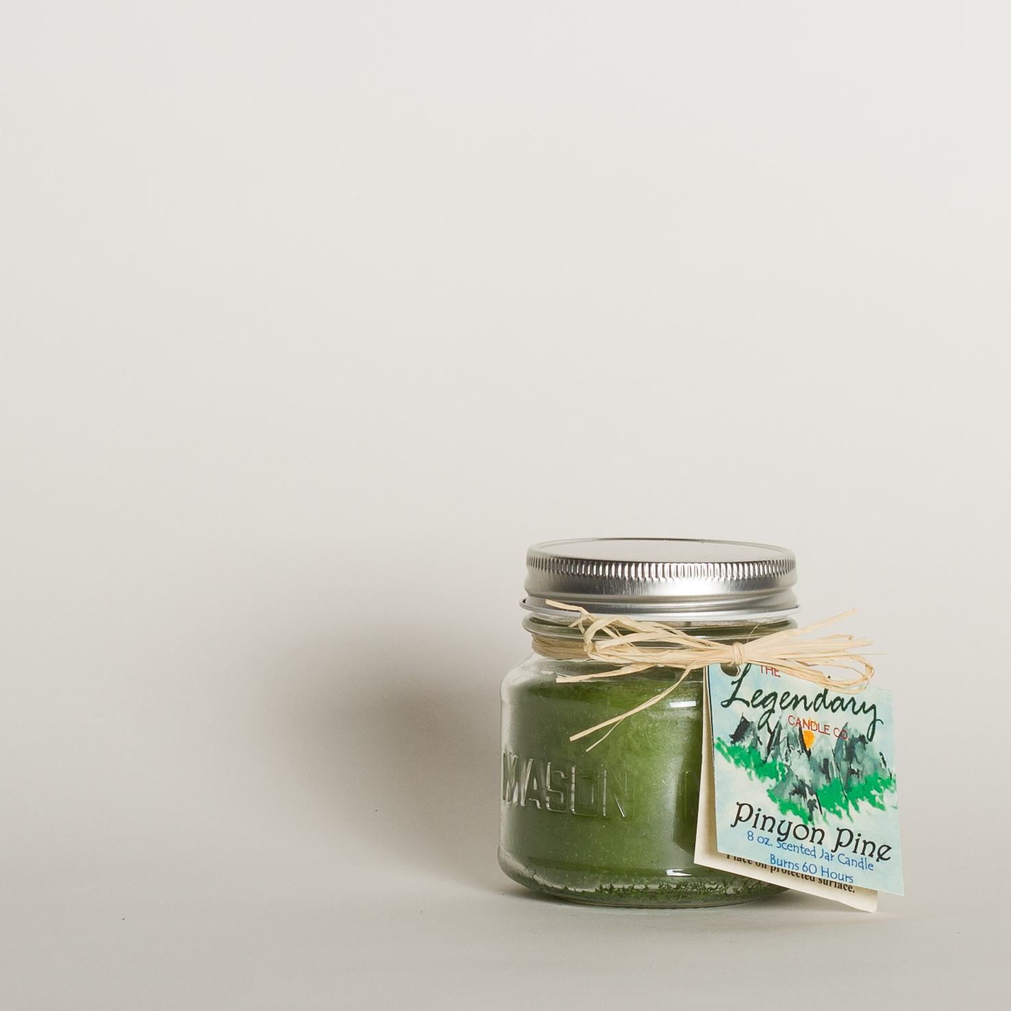 Pinyon Pine - 8 Ounce Mason Jar Scented Candle - The Legendary Candle Co.