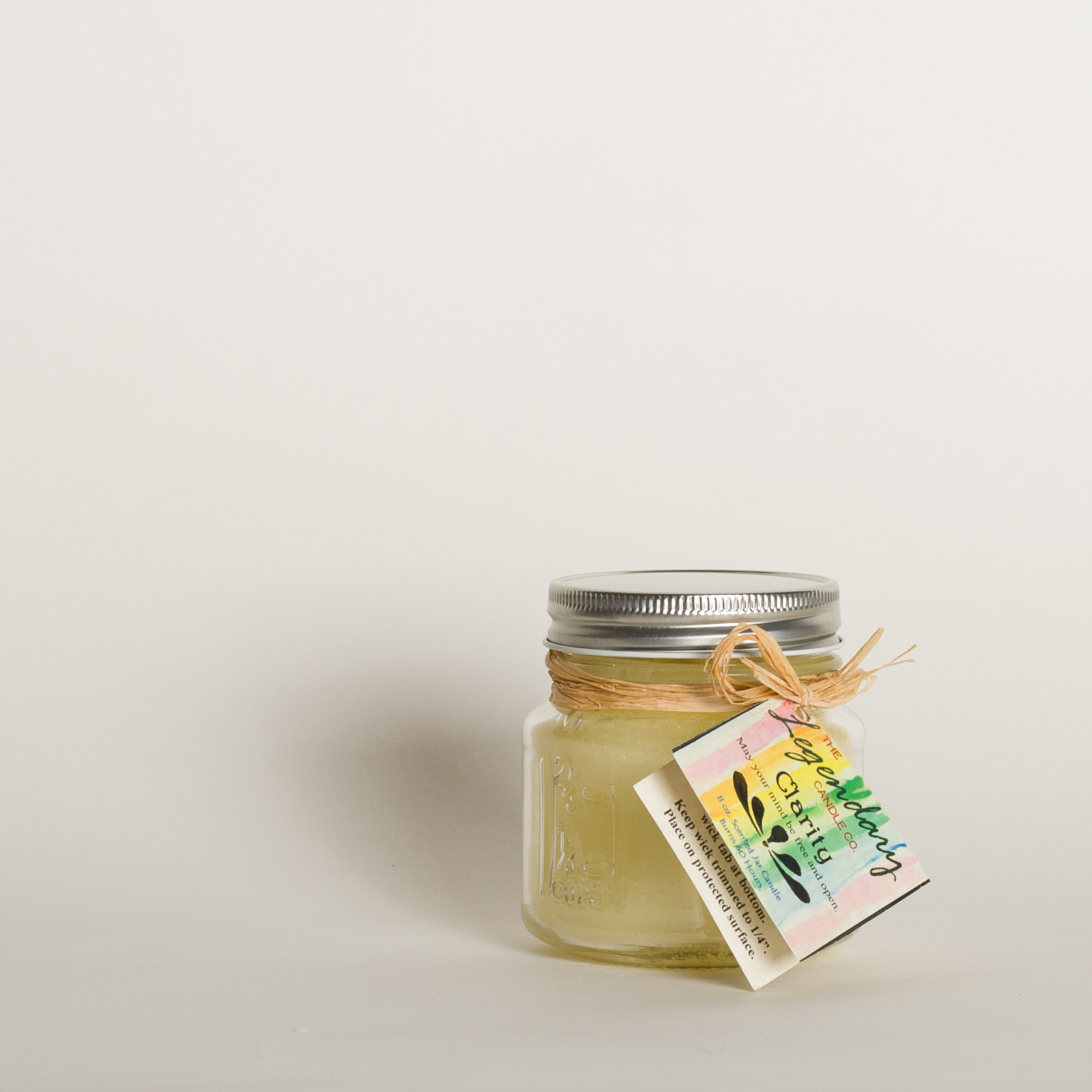 Clarity - 8 Ounce Mason Jar Scented Candle - The Legendary Candle Co.