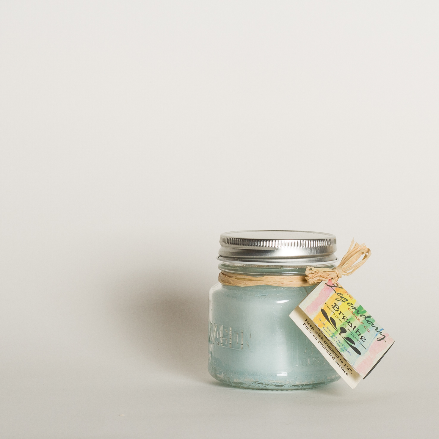 Breathe - 8 Ounce Mason Jar Scented Candle - The Legendary Candle Co.