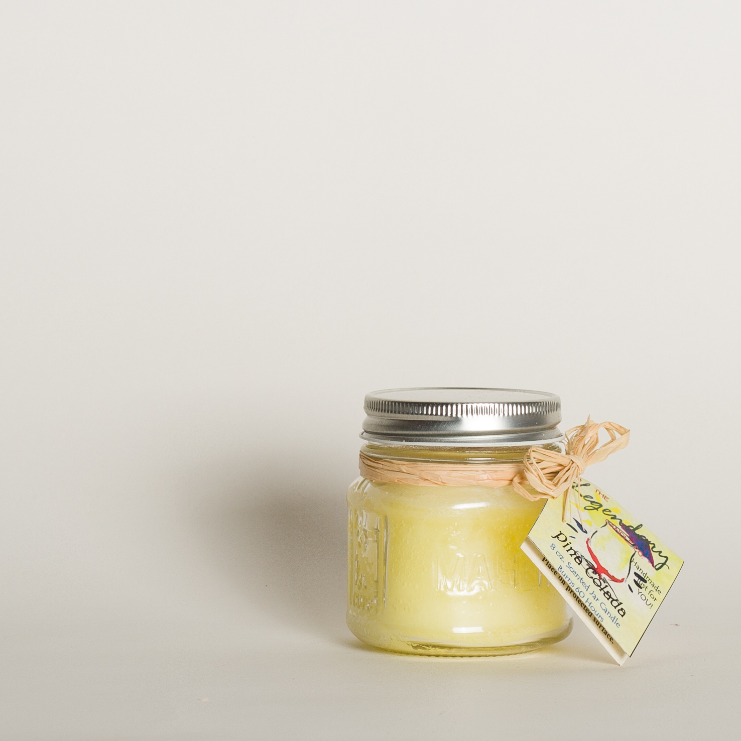 Pina Colada - 8 Ounce Mason Jar Scented Candle - The Legendary Candle Co.